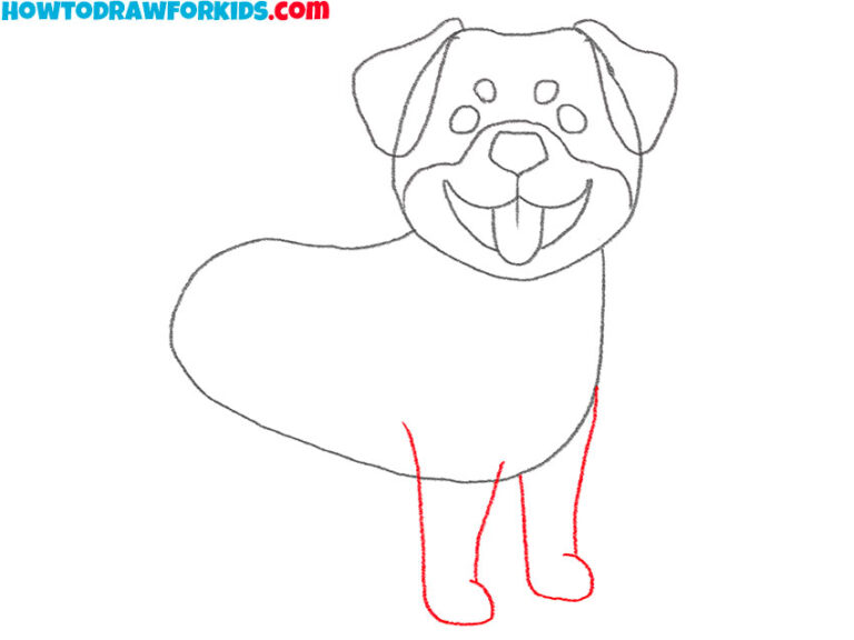 How to Draw a Rottweiler - Easy Drawing Tutorial For Kids