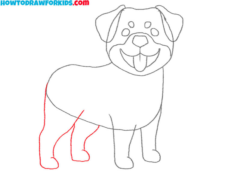 How to Draw a Rottweiler - Easy Drawing Tutorial For Kids