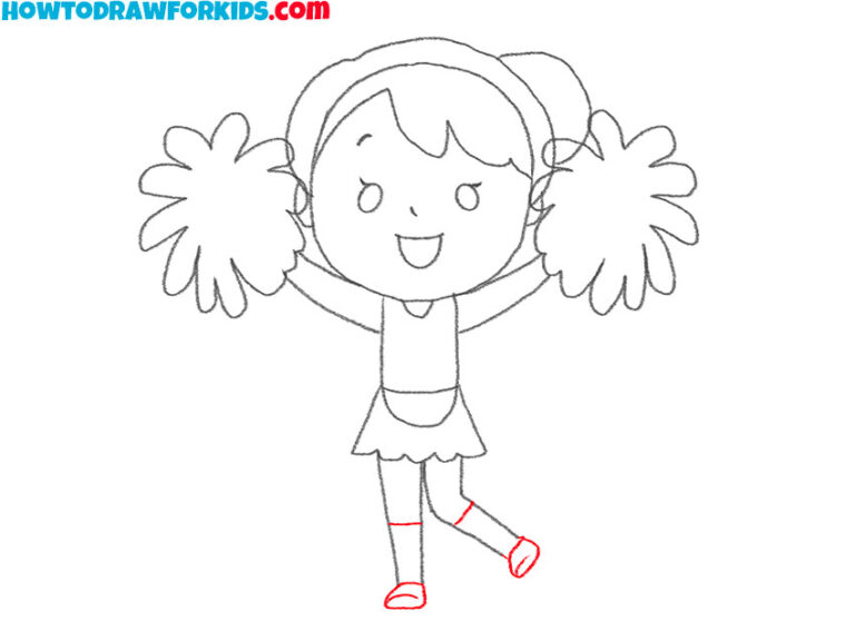 How to Draw a Cheerleader - Easy Drawing Tutorial For Kids