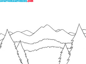 How to Draw a Mountain Landscape - Drawing Tutorial For Kids