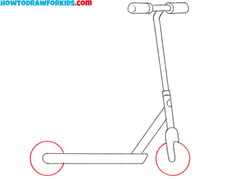 How to Draw a Scooter - Easy Drawing Tutorial For Kids