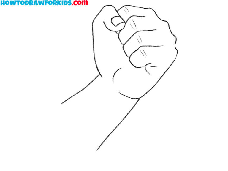 How to Draw a Clenched Fist - Easy Drawing Tutorial For Kids