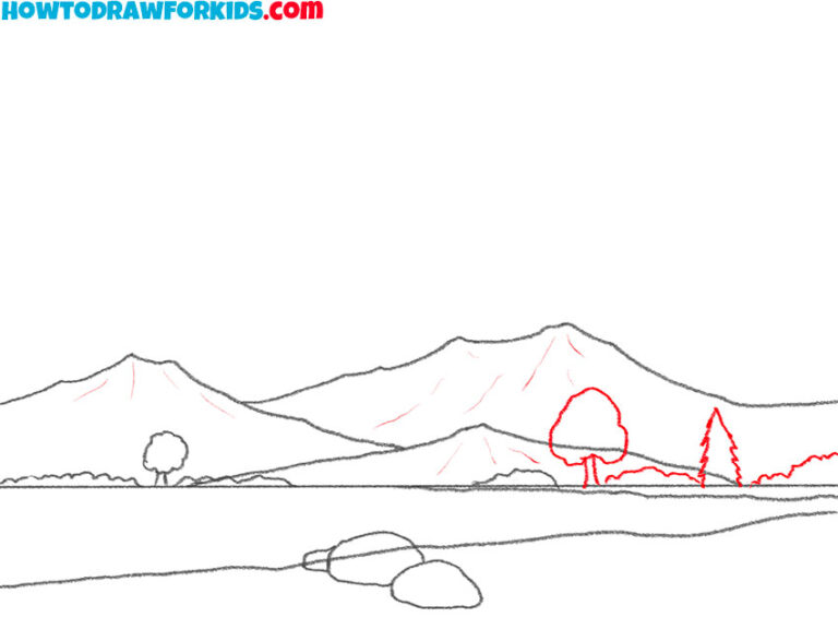 How to Draw a Mountain Range - Easy Drawing Tutorial For Kids