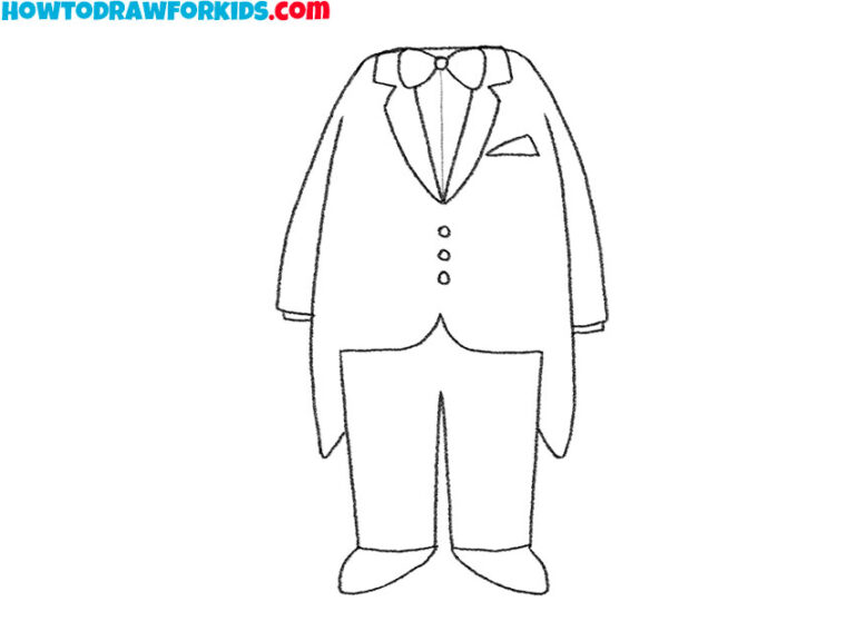 How to Draw a Tuxedo - Easy Drawing Tutorial For Kids