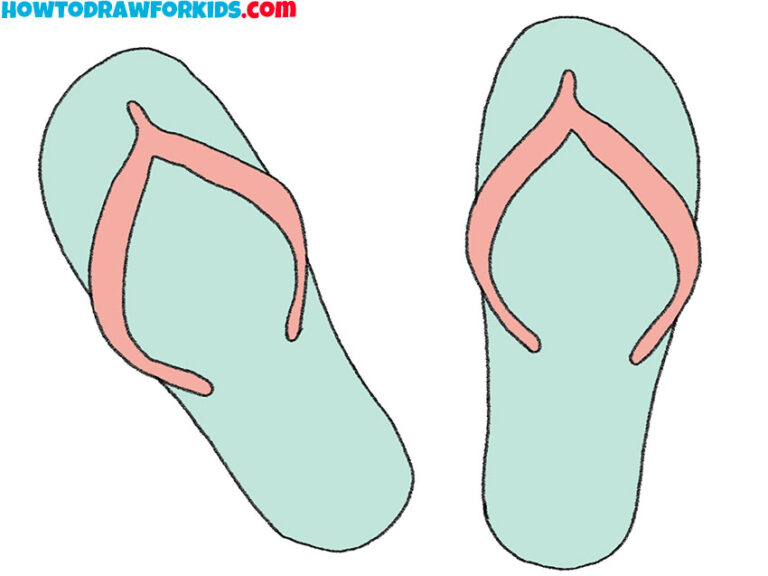 How to Draw Sandals - Easy Drawing Tutorial For Kids