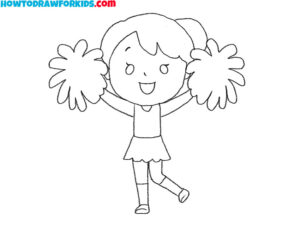 How to Draw a Cheerleader - Easy Drawing Tutorial For Kids
