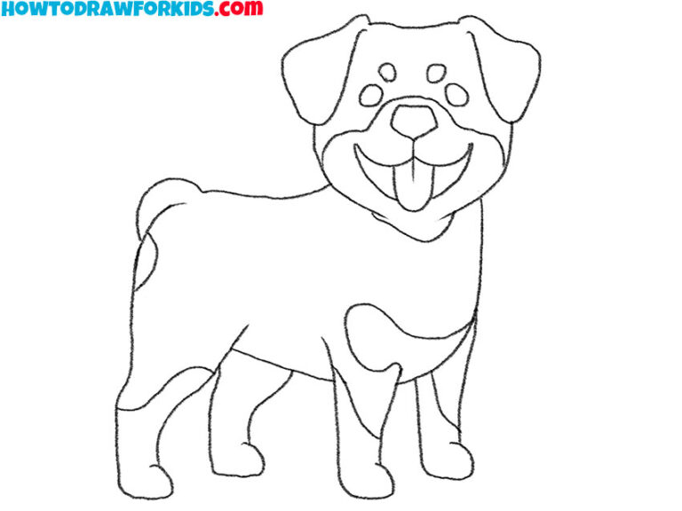 How to Draw a Rottweiler - Easy Drawing Tutorial For Kids