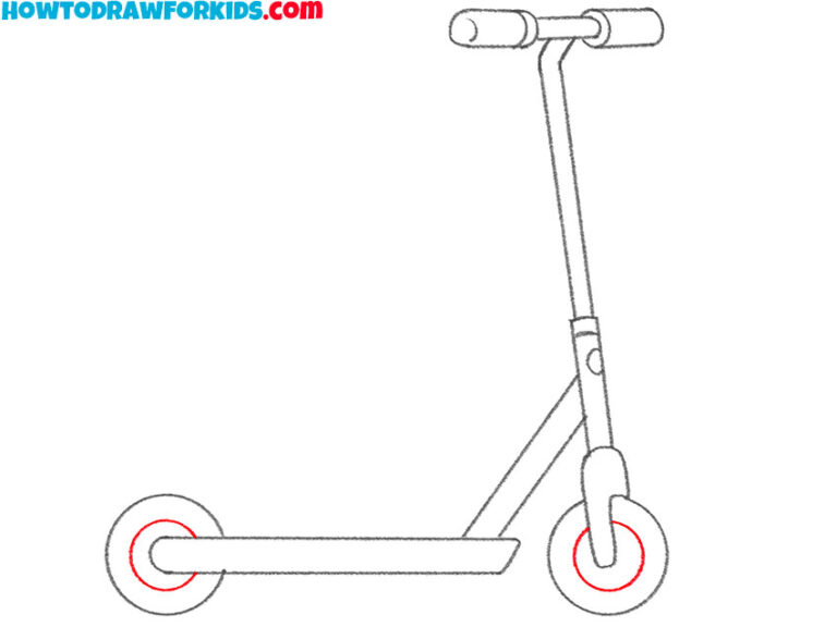 How to Draw a Scooter - Easy Drawing Tutorial For Kids