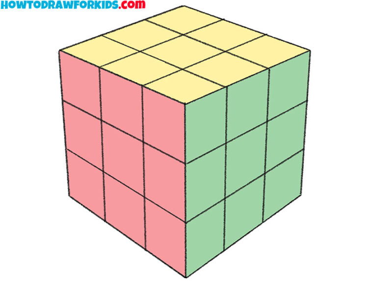 How to Draw a Rubik's Cube - Easy Drawing Tutorial For Kids