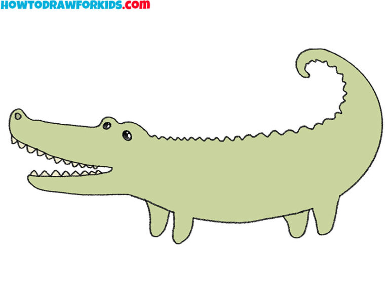 How to Draw an Easy Alligator - Easy Drawing Tutorial For Kids