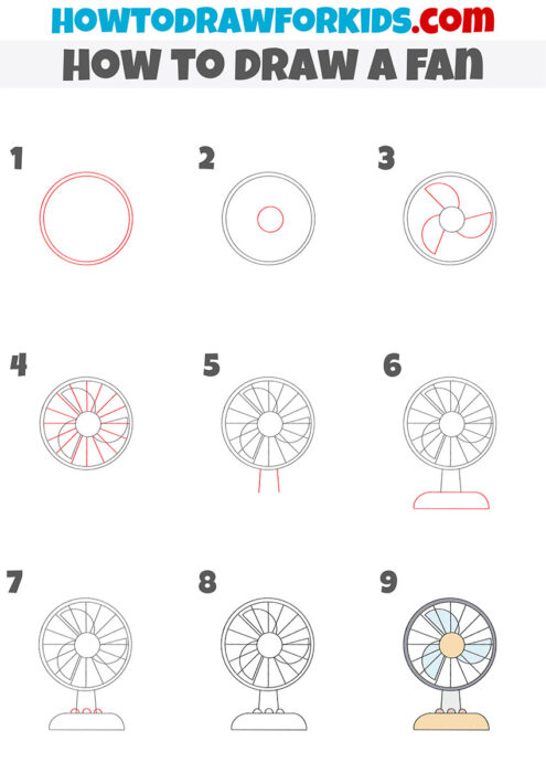 How to Draw a Fan - Easy Drawing Tutorial For Kids