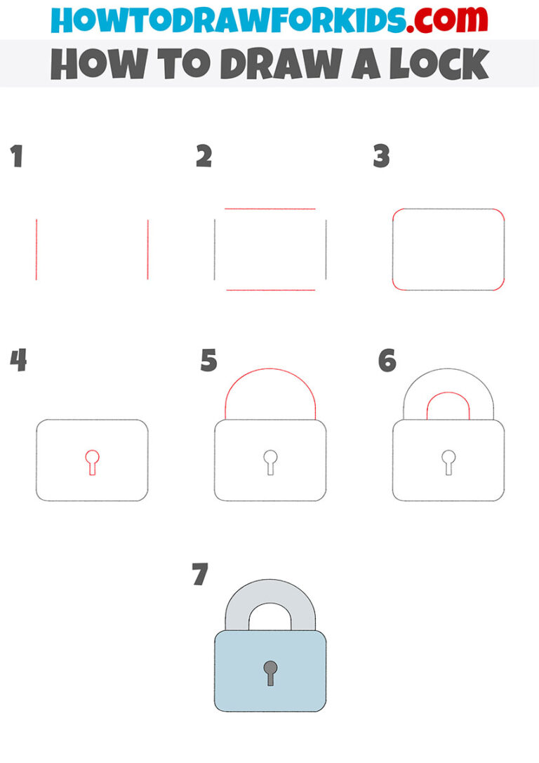 How to Draw a Lock - Easy Drawing Tutorial For Kids