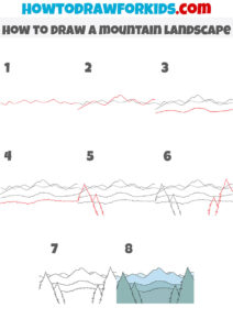 How to Draw a Mountain Landscape - Drawing Tutorial For Kids