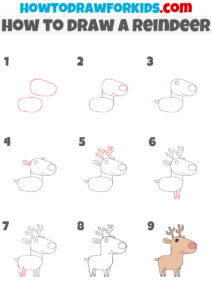 How to Draw a Reindeer - Easy Drawing Tutorial For Kids