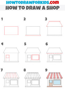 How to Draw a Shop - Easy Drawing Tutorial For Kids