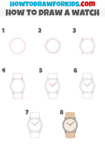 How to Draw a Watch - Easy Drawing Tutorial For Kids