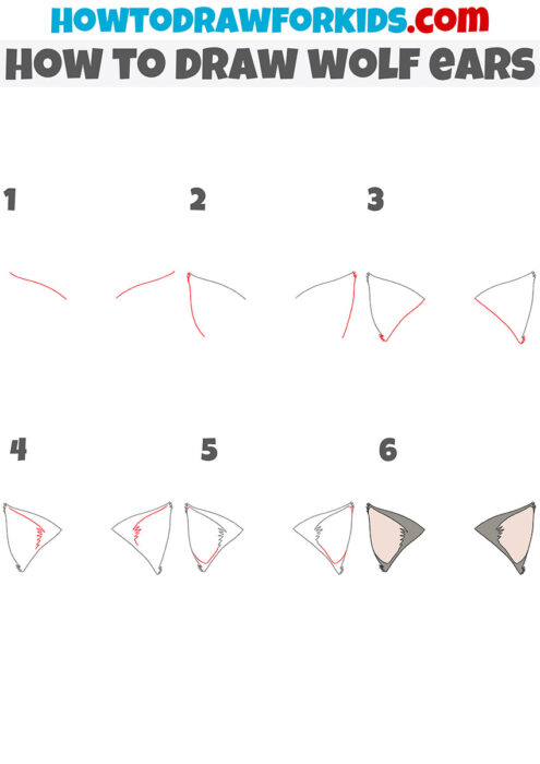 How to Draw Wolf Ears - Easy Drawing Tutorial For Kids