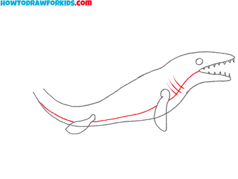 How to Draw a Mosasaurus - Easy Drawing Tutorial For Kids