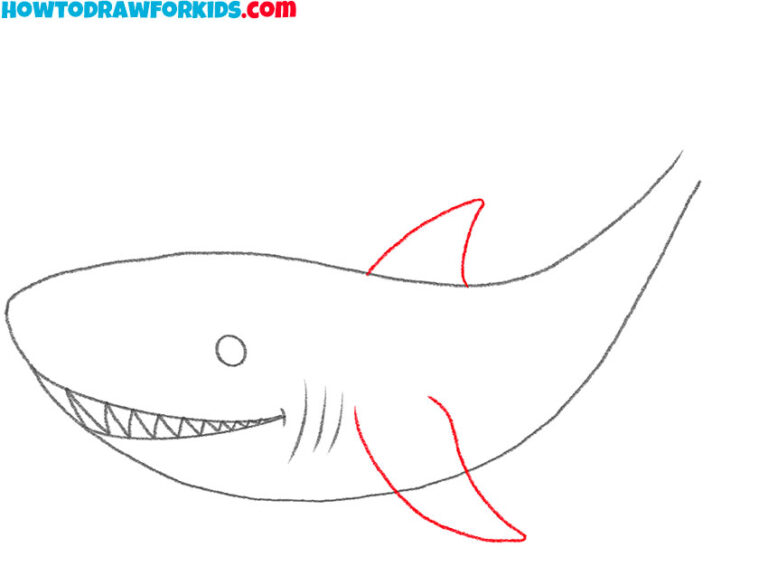 How to Draw a Cartoon Shark - Easy Drawing Tutorial For Kids