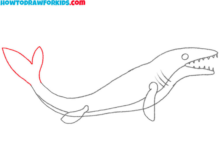 How to Draw a Mosasaurus - Easy Drawing Tutorial For Kids