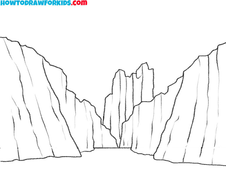 How to Draw a Canyon - Easy Drawing Tutorial For Kids