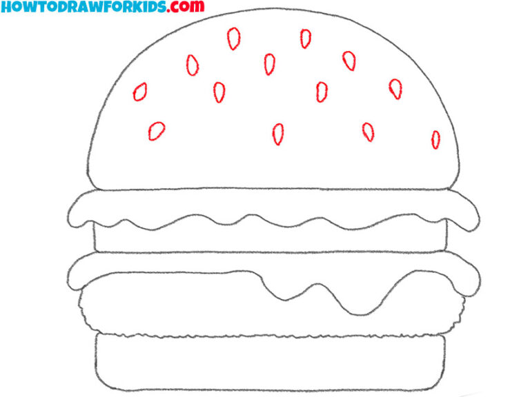 How to Draw a Cheeseburger - Easy Drawing Tutorial For Kids