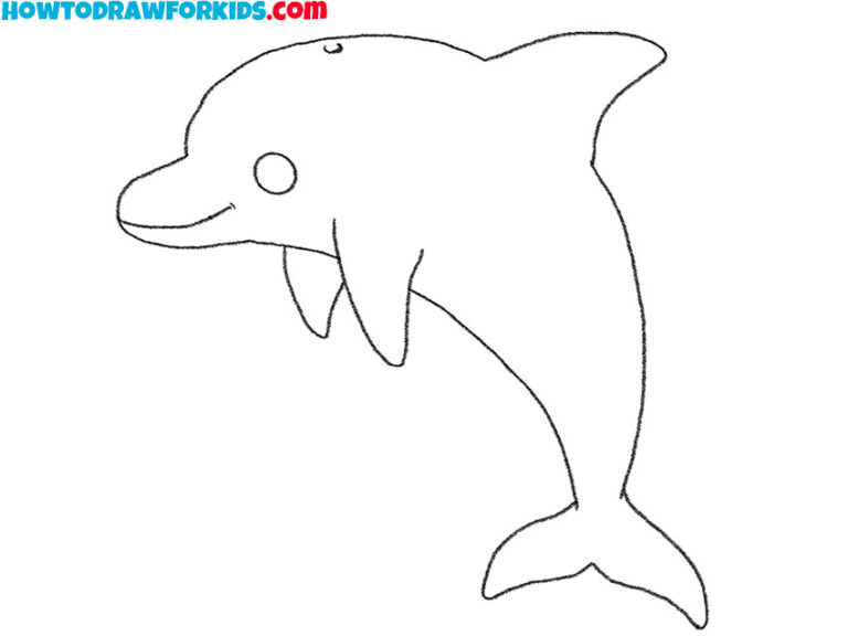 How to Draw a Cartoon Dolphin - Easy Drawing Tutorial For Kids