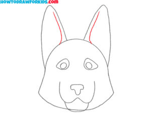 How to Draw a German Shepherd Face - Drawing Tutorial For Kids