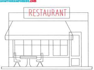 How to Draw a Restaurant - Easy Drawing Tutorial For Kids