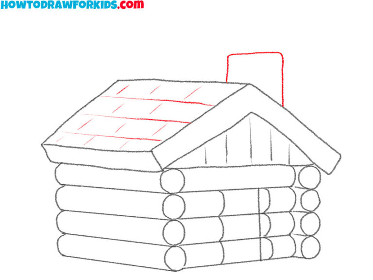 How to Draw a Log Cabin - Easy Drawing Tutorial For Kids
