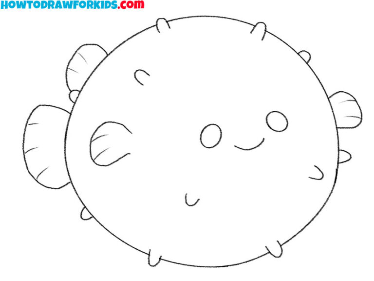 How to Draw a Puffer - Easy Drawing Tutorial For Kids