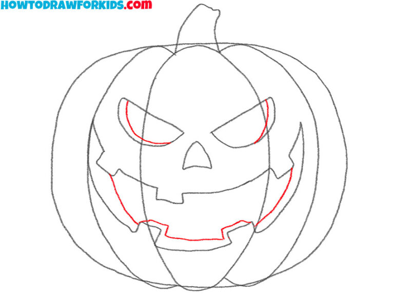 How to Draw a Pumpkin for Halloween - Drawing Tutorial For Kids