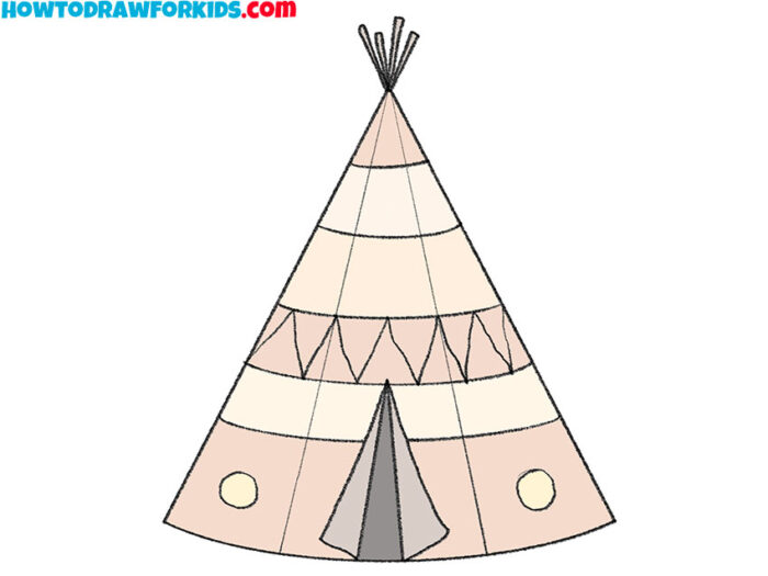 How to Draw a Wigwam - Easy Drawing Tutorial For Kids