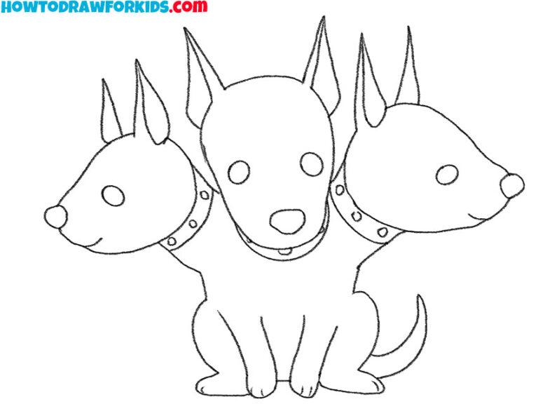 How to Draw Cerberus - Easy Drawing Tutorial For Kids