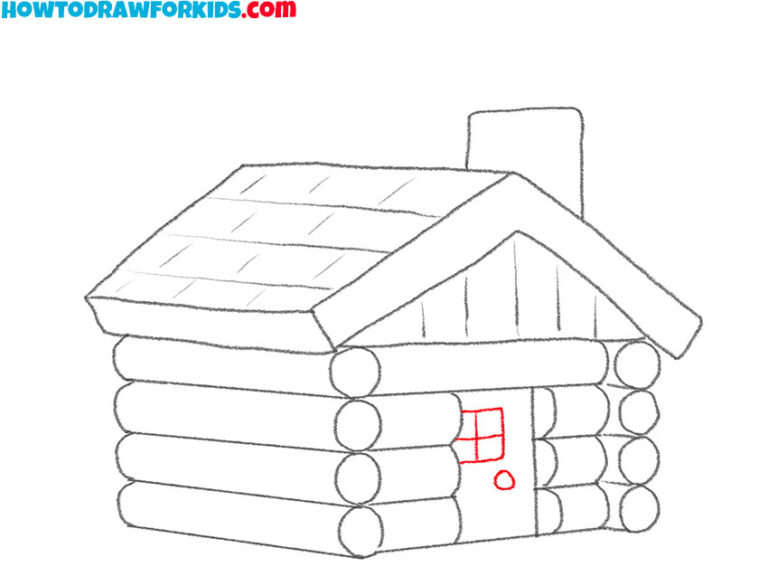 How to Draw a Log Cabin - Easy Drawing Tutorial For Kids
