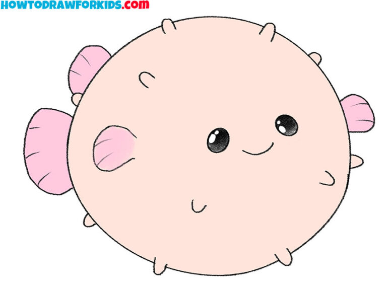 How to Draw a Puffer - Easy Drawing Tutorial For Kids
