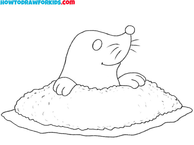 How to Draw a Mole - Easy Drawing Tutorial For Kids