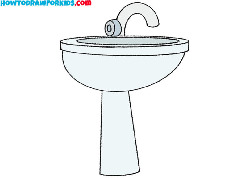 How to Draw a Sink - Easy Drawing Tutorial For Kids