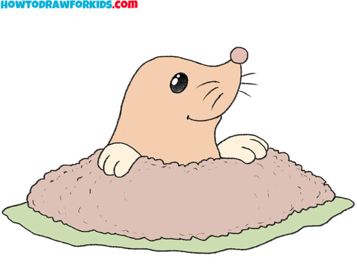 How to Draw a Mole - Easy Drawing Tutorial For Kids