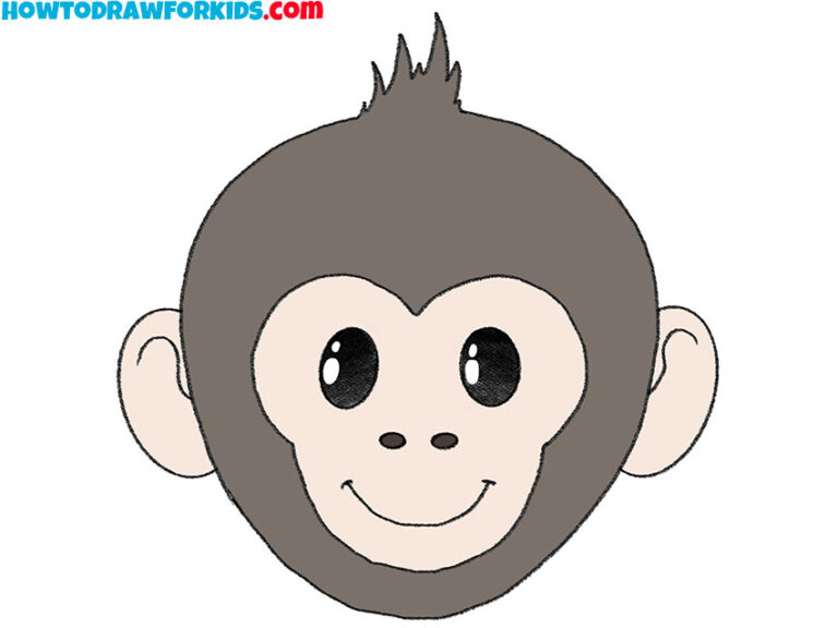 How to Draw a Monkey Face - Easy Drawing Tutorial For Kids