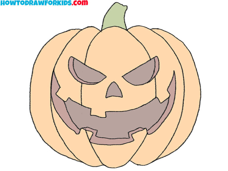 How to Draw a Pumpkin for Halloween - Drawing Tutorial For Kids