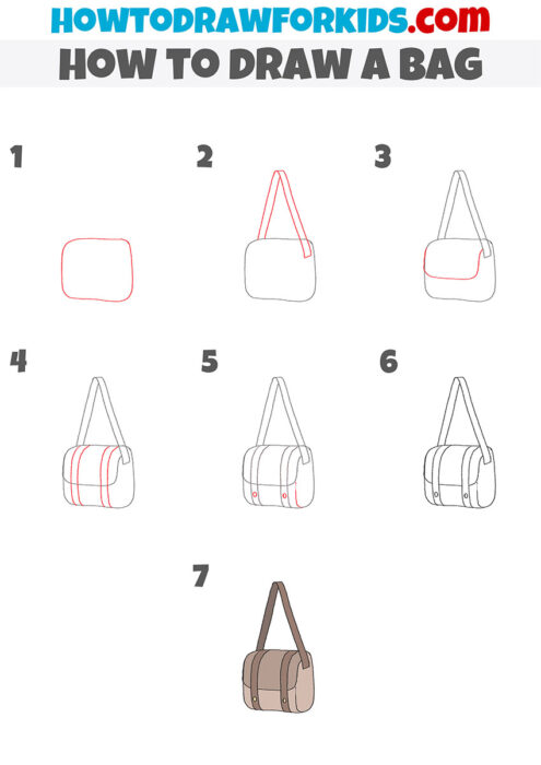 How to Draw a Bag - Easy Drawing Tutorial For Kids