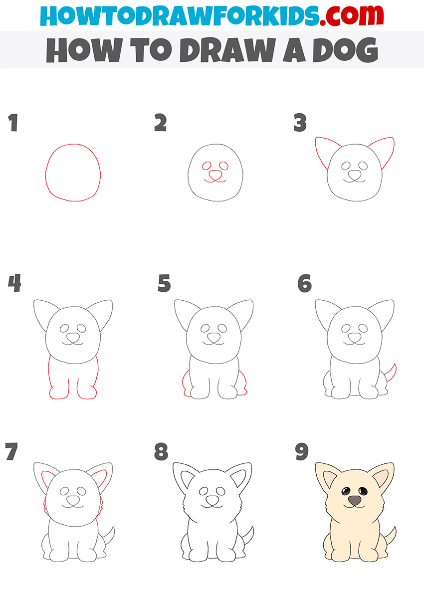 How To Draw A Dog Easily Easy Drawing Tutorial For Kids