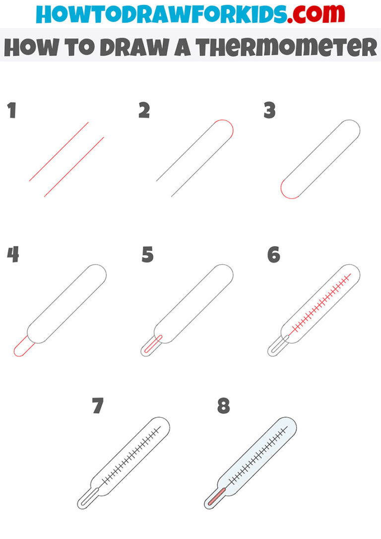 How to Draw a Thermometer - Easy Drawing Tutorial For Kids