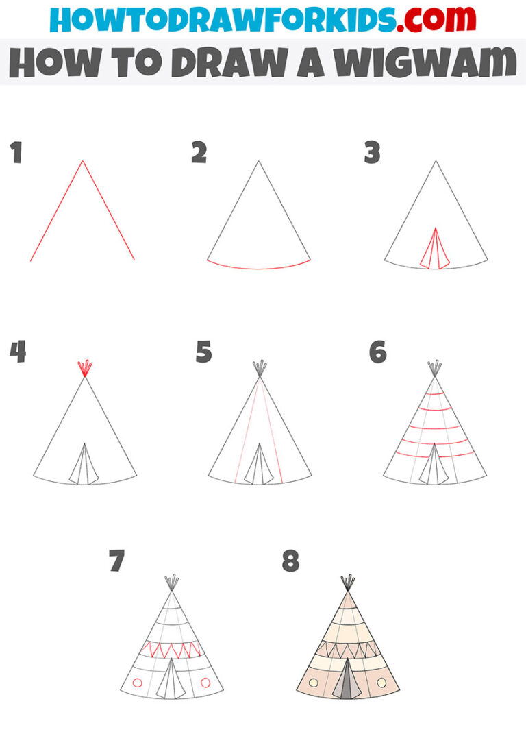 How to Draw a Wigwam - Easy Drawing Tutorial For Kids
