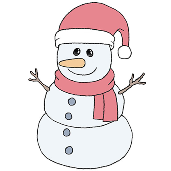 How to Draw an Easy Snowman - Easy Drawing Tutorial For Kids