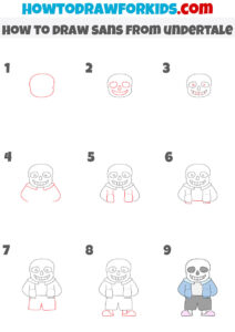 How to Draw Sans from Undertale - Easy Drawing Tutorial For Kids
