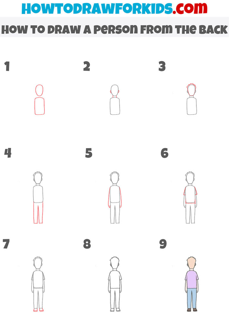 How to Draw a Person From the Back - Drawing Tutorial For Kids