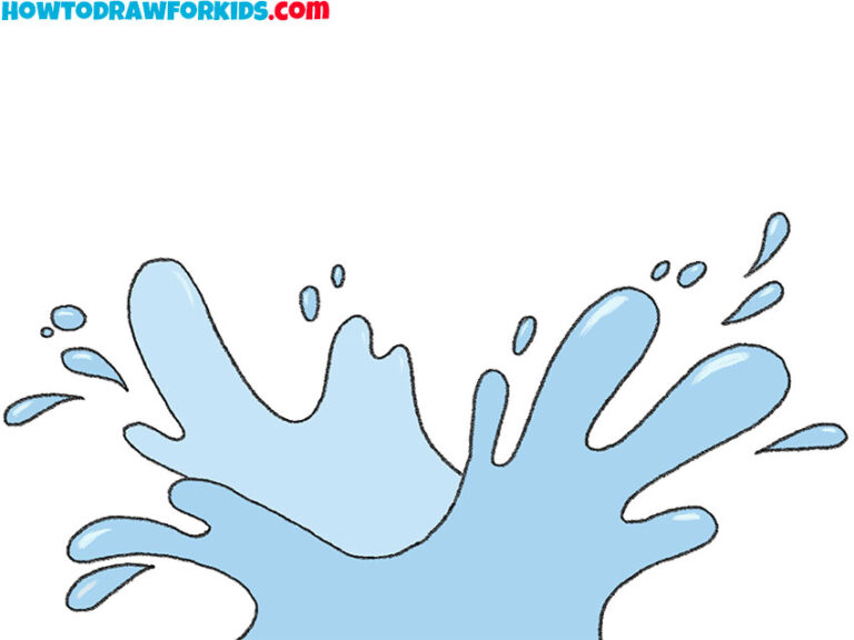 How to Draw Water Splashes - Easy Drawing Tutorial For Kids