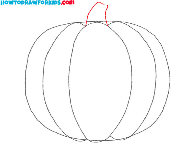 How to Draw a Pumpkin for Halloween - Drawing Tutorial For Kids